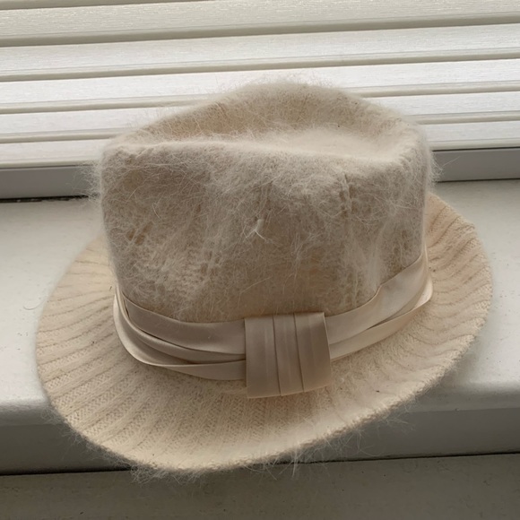 Accessories | Whitelight Cream Faux Mohair Fedora | Poshmark